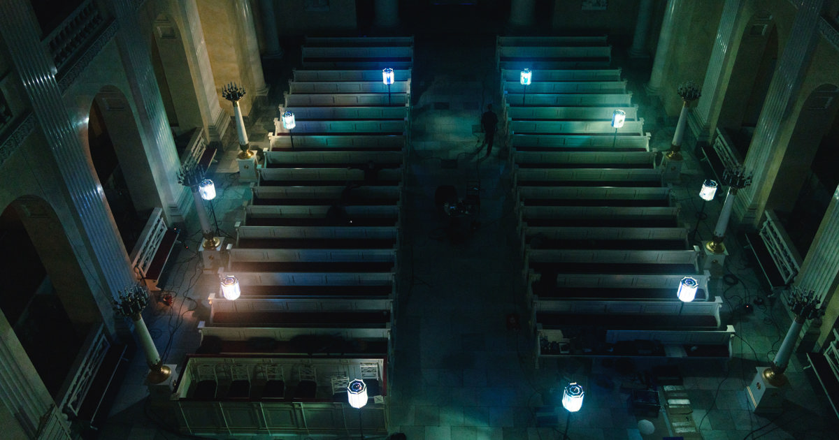 Magical church installation by Den Sorte Skole